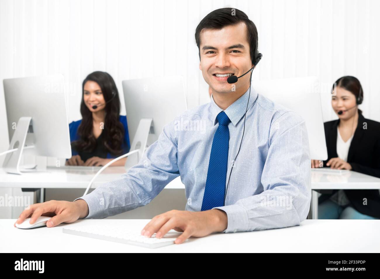 Customer service staffs (telemarketers) in call center Stock Photo - Alamy
