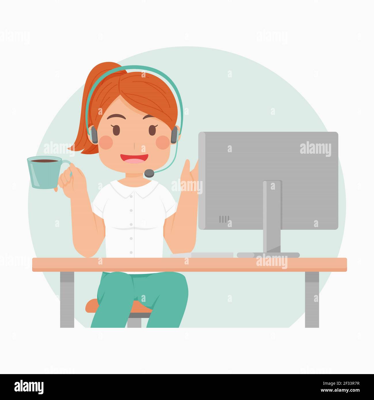 Flat customer support illustration Vector illustration Stock Vector ...