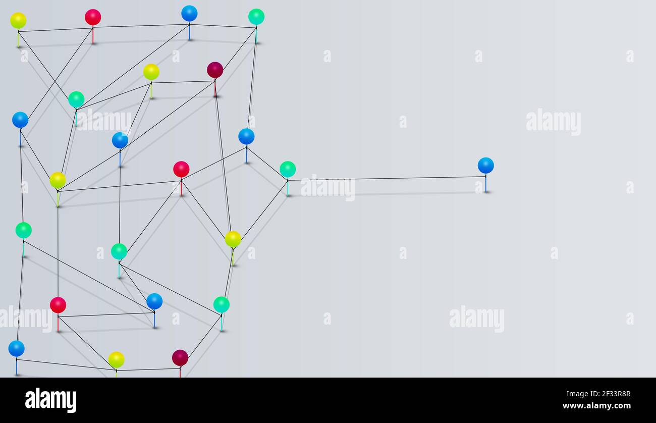 Connected Pins Network. social connection, Global communication ...