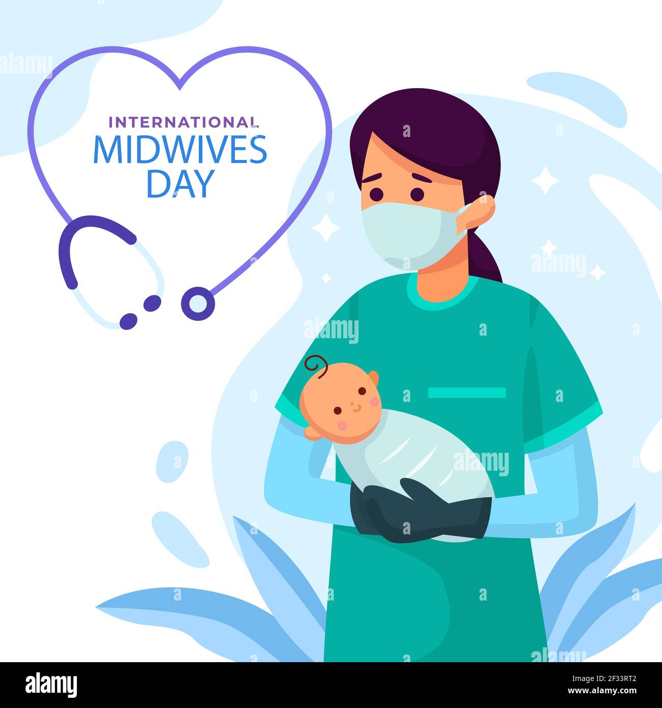 Flat midwives day illustration Vector illustration Stock Vector Image ...
