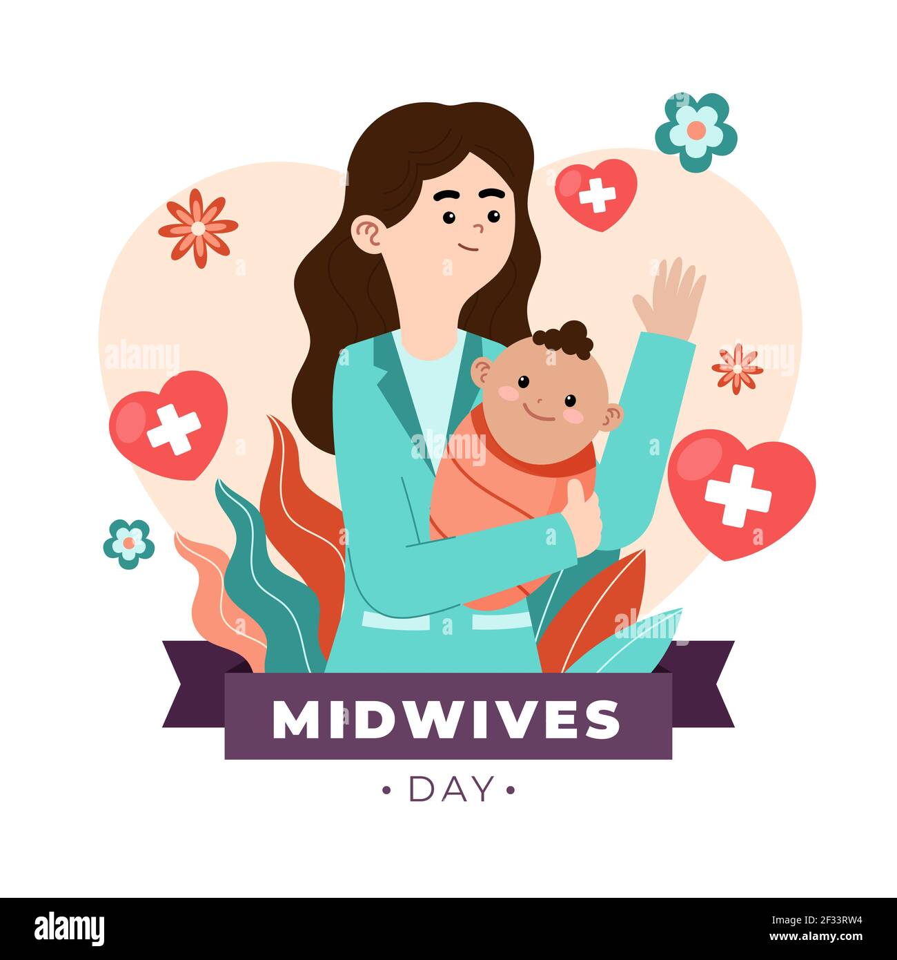 Flat midwives day illustration Vector illustration Stock Vector Image ...