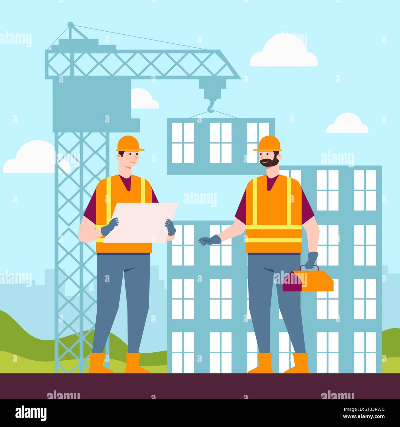 Engineering and construction illustration Vector illustration Stock ...