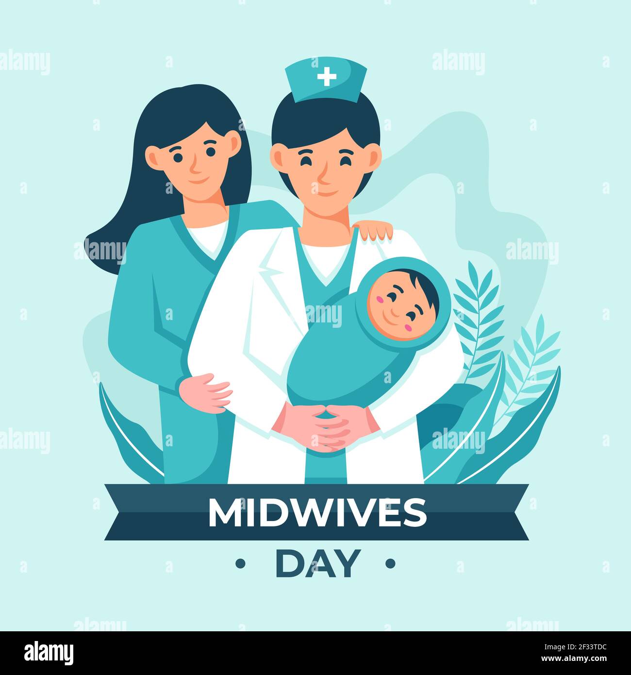 Flat midwives day illustration Vector illustration Stock Vector Image ...