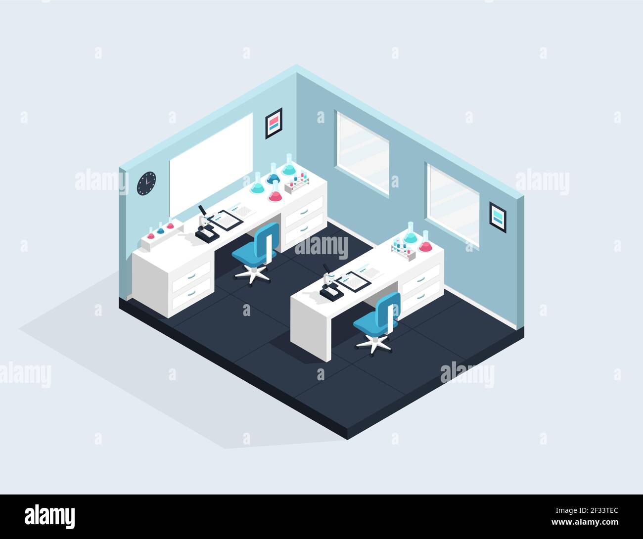 Isometric laboratory room illustration Vector illustration Stock Vector ...