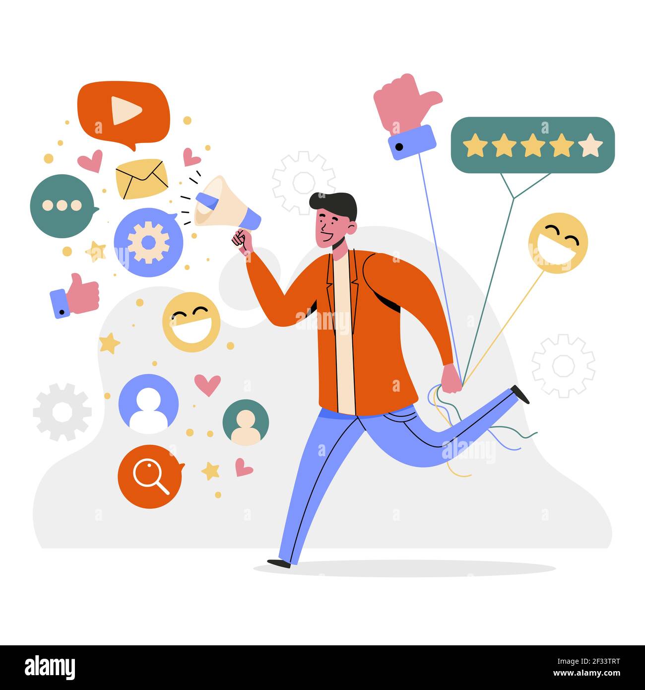 Public relations illustration with spokesperson Vector illustration ...
