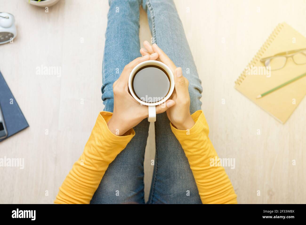 Top view woman hi-res stock photography and images - Alamy