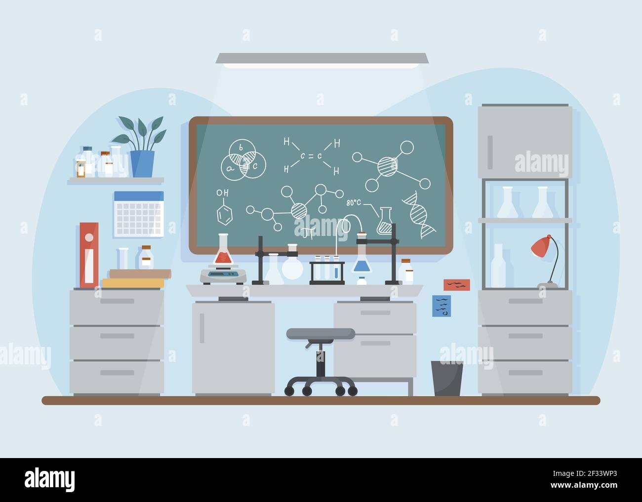 Flat laboratory room illustration Vector illustration Stock Vector ...