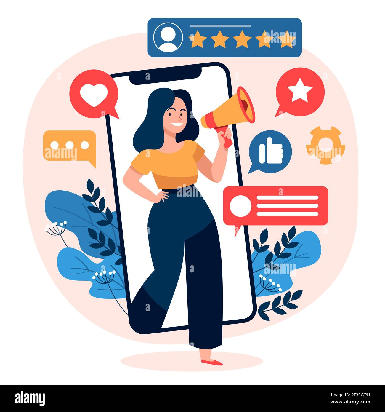 Public relations illustration with spokesperson Vector illustration ...