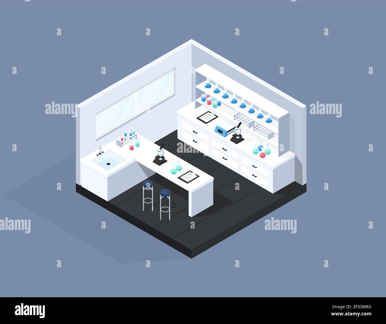 Isometric laboratory room illustration Vector illustration Stock Vector ...