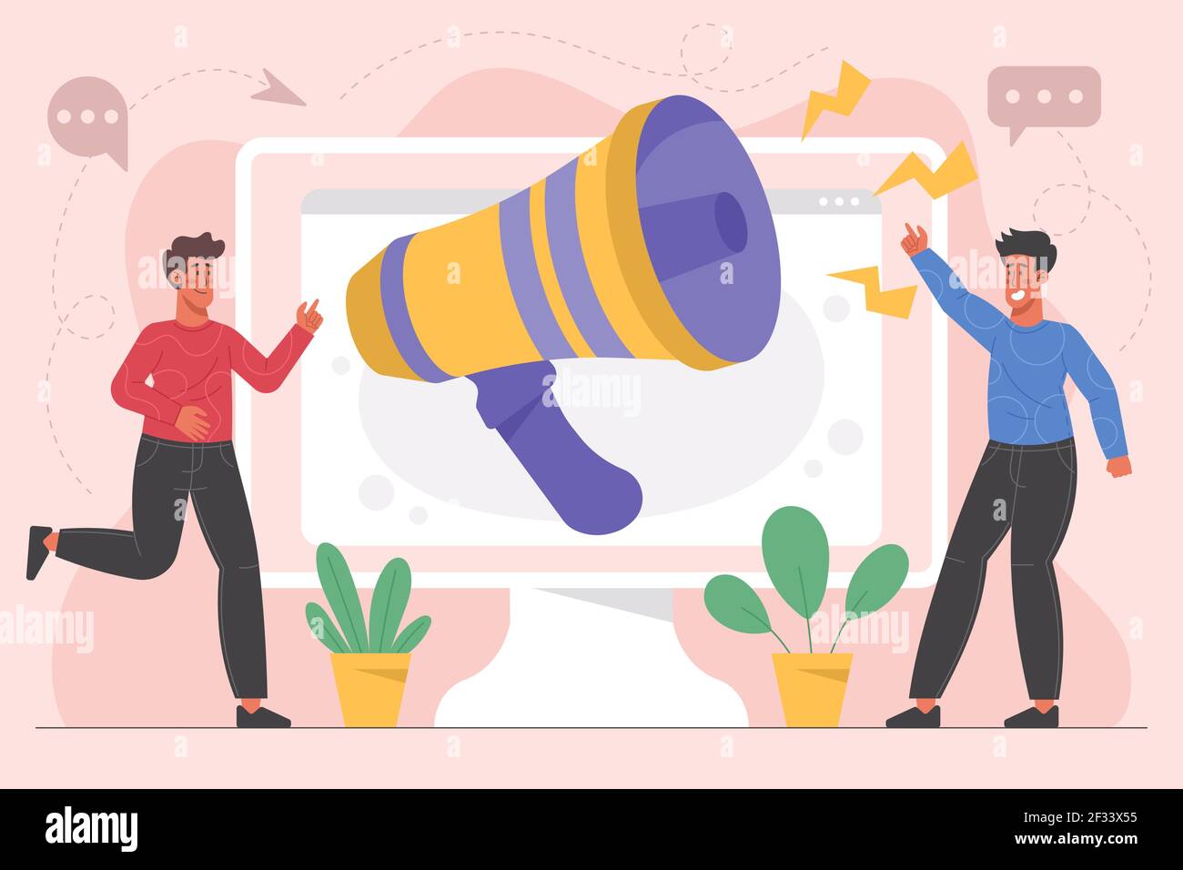 Public relations illustration with spokesperson Vector illustration ...