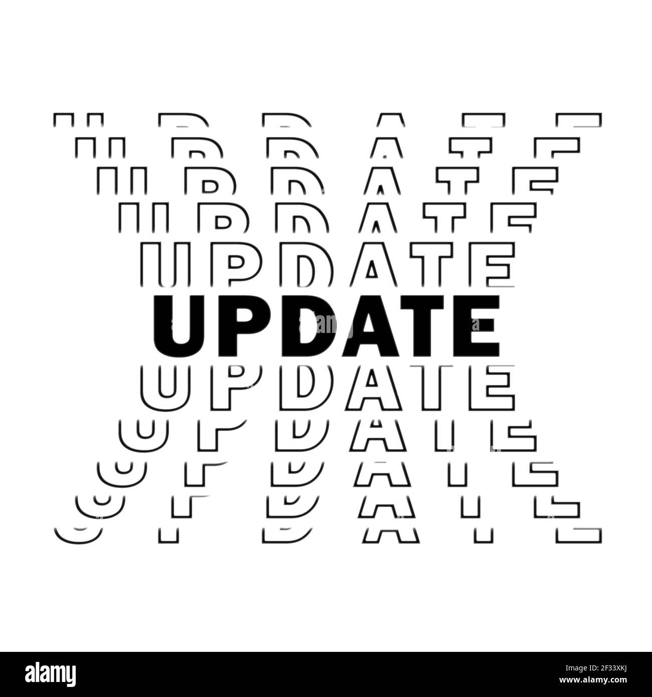 UPDATE - black lettering with repeating effect on white background in ...