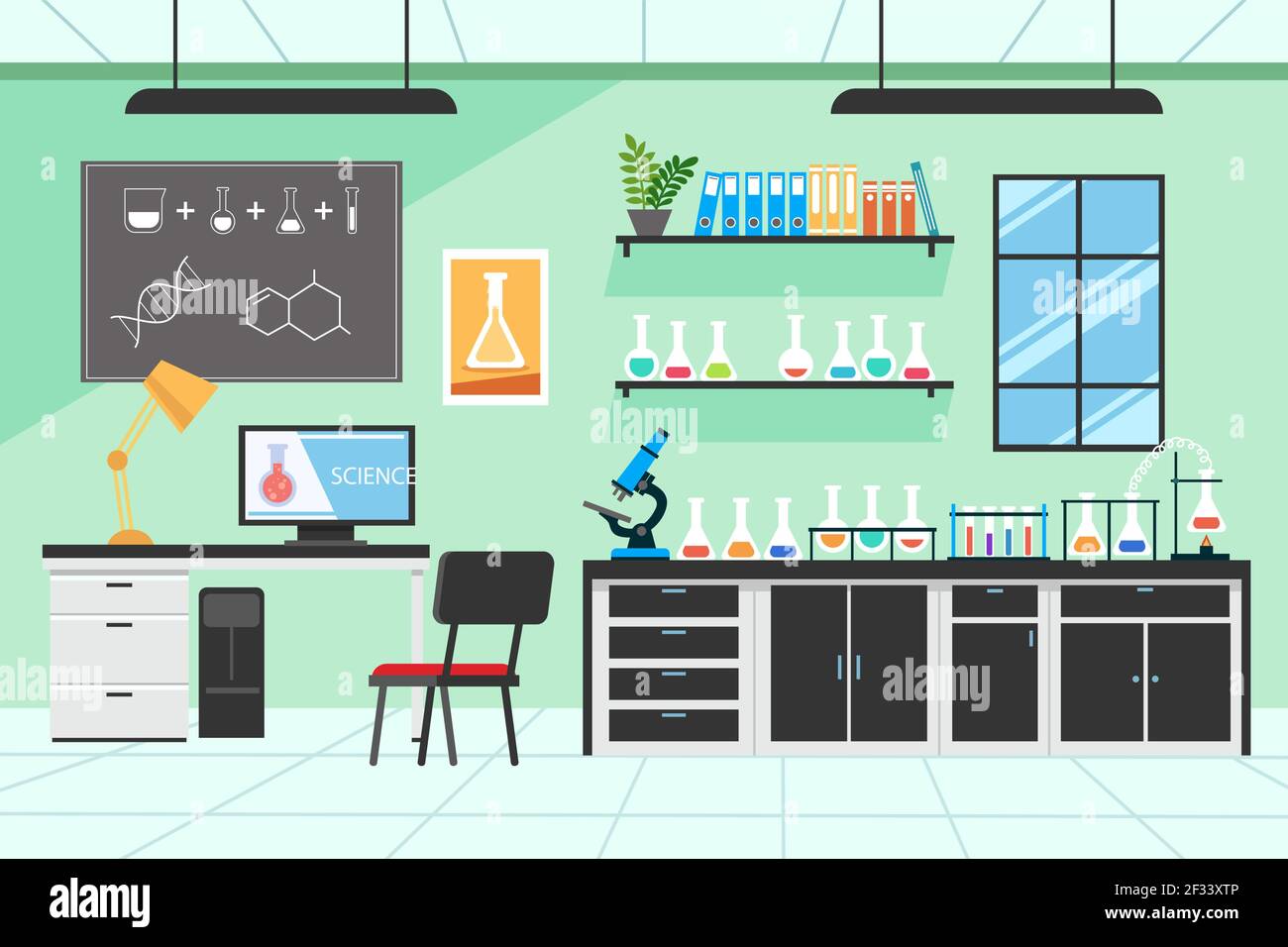 Flat laboratory room illustration Vector illustration Stock Vector ...