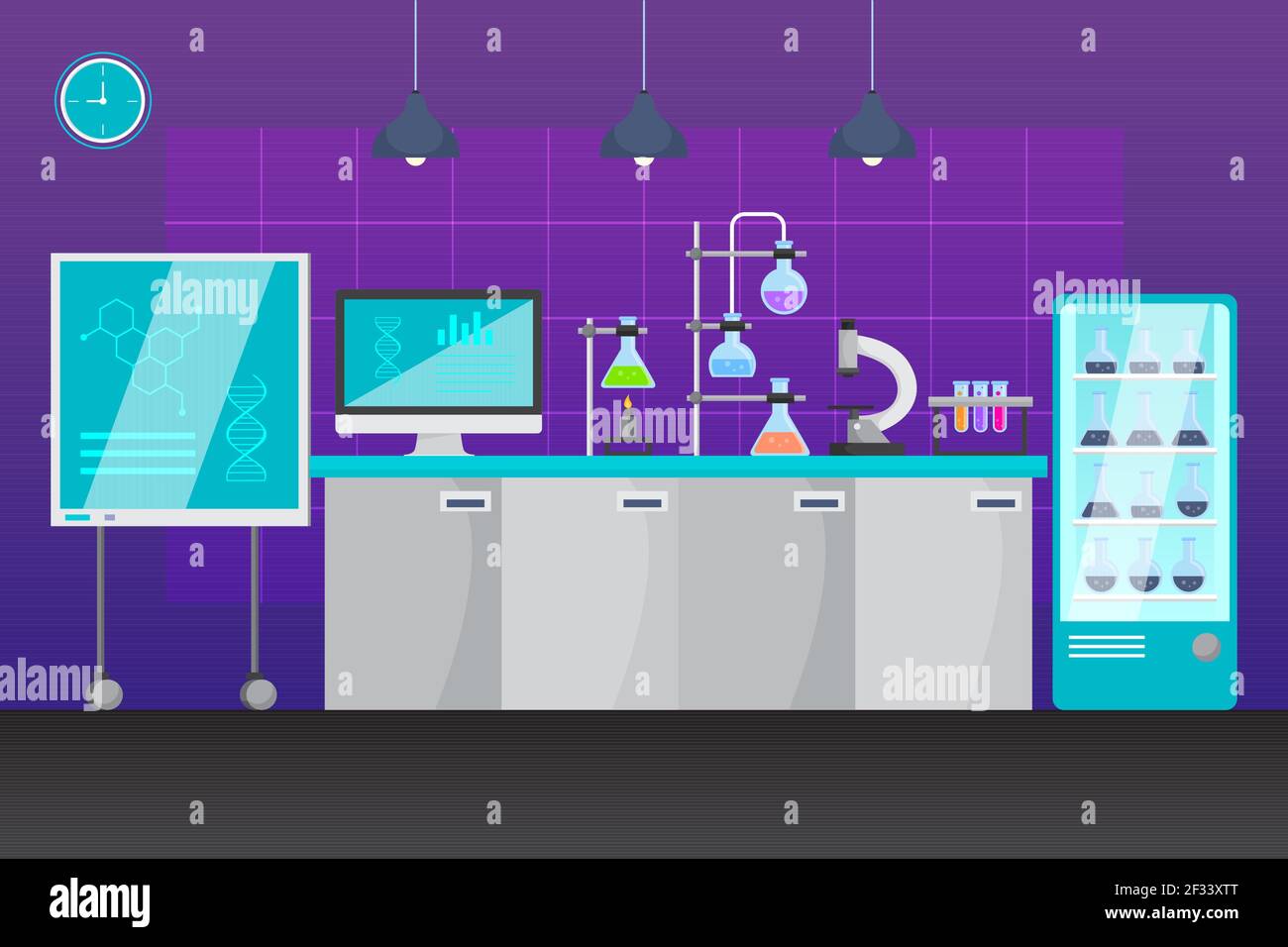 Cartoon laboratory room illustration Vector illustration Stock Vector ...