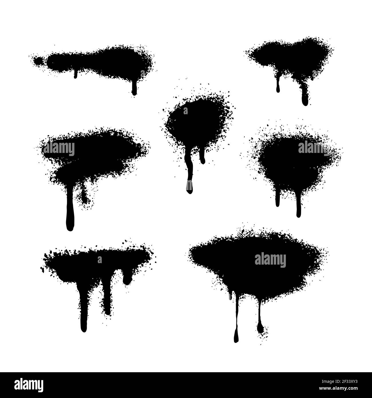 Hand painted spray lines and drips set Vector illustration Stock Vector ...