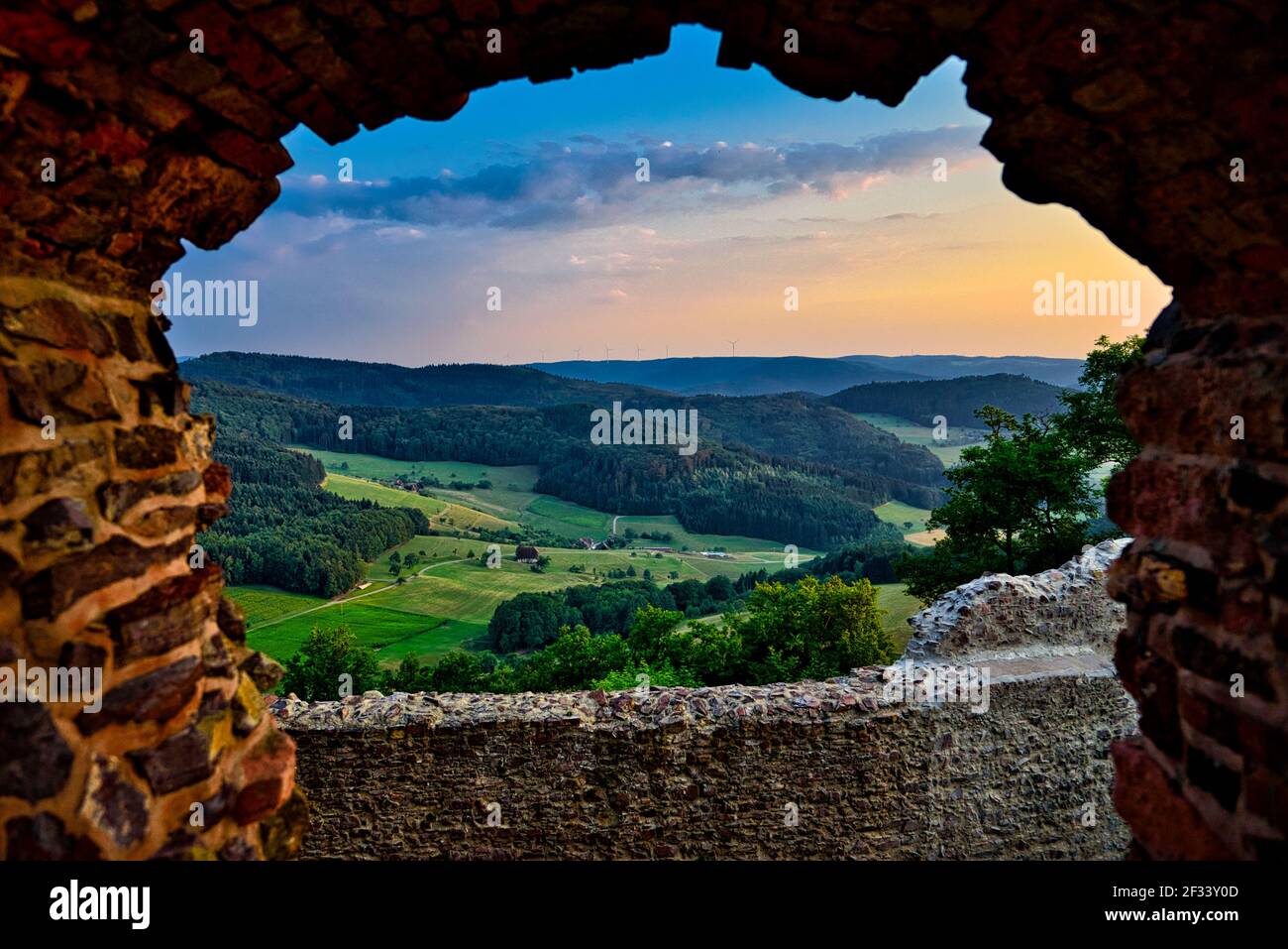 Burgruine Hohengeroldseck Seelbach Germany Castle Ruins Sunset Stock ...