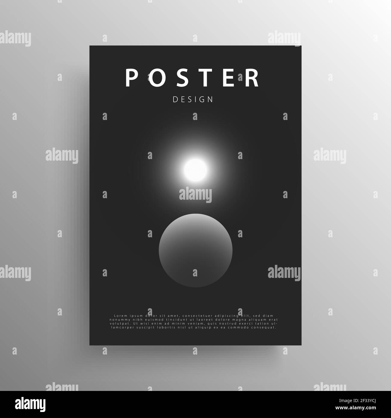 Abstract monochrome outer space design for the poster or wall ...