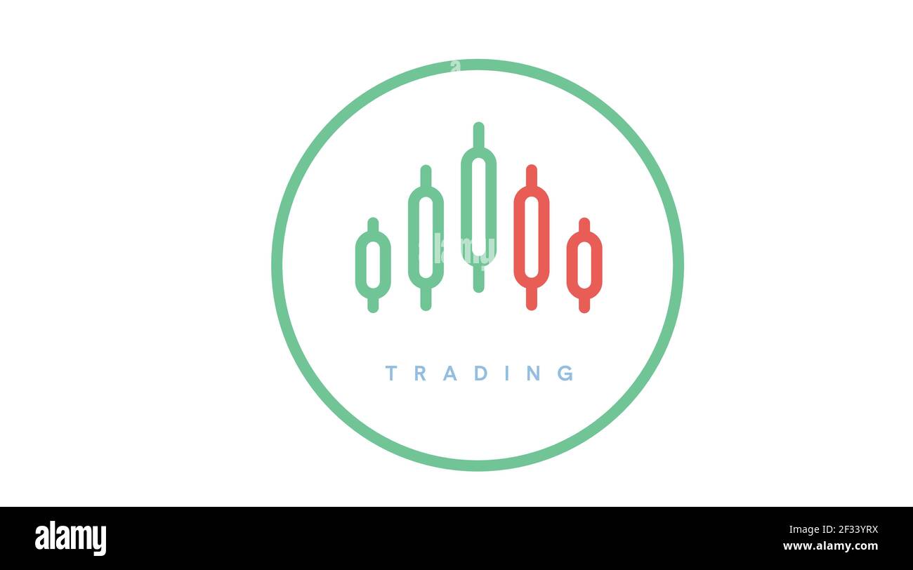 Vector Isolated Trading Icon or Illustration, with Candles or ...