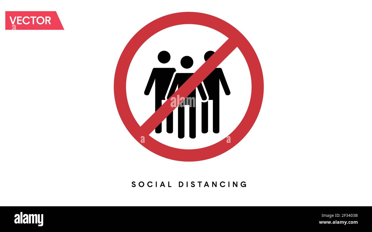 Social Distancing Icon. Social distance black and white vector isolated ...