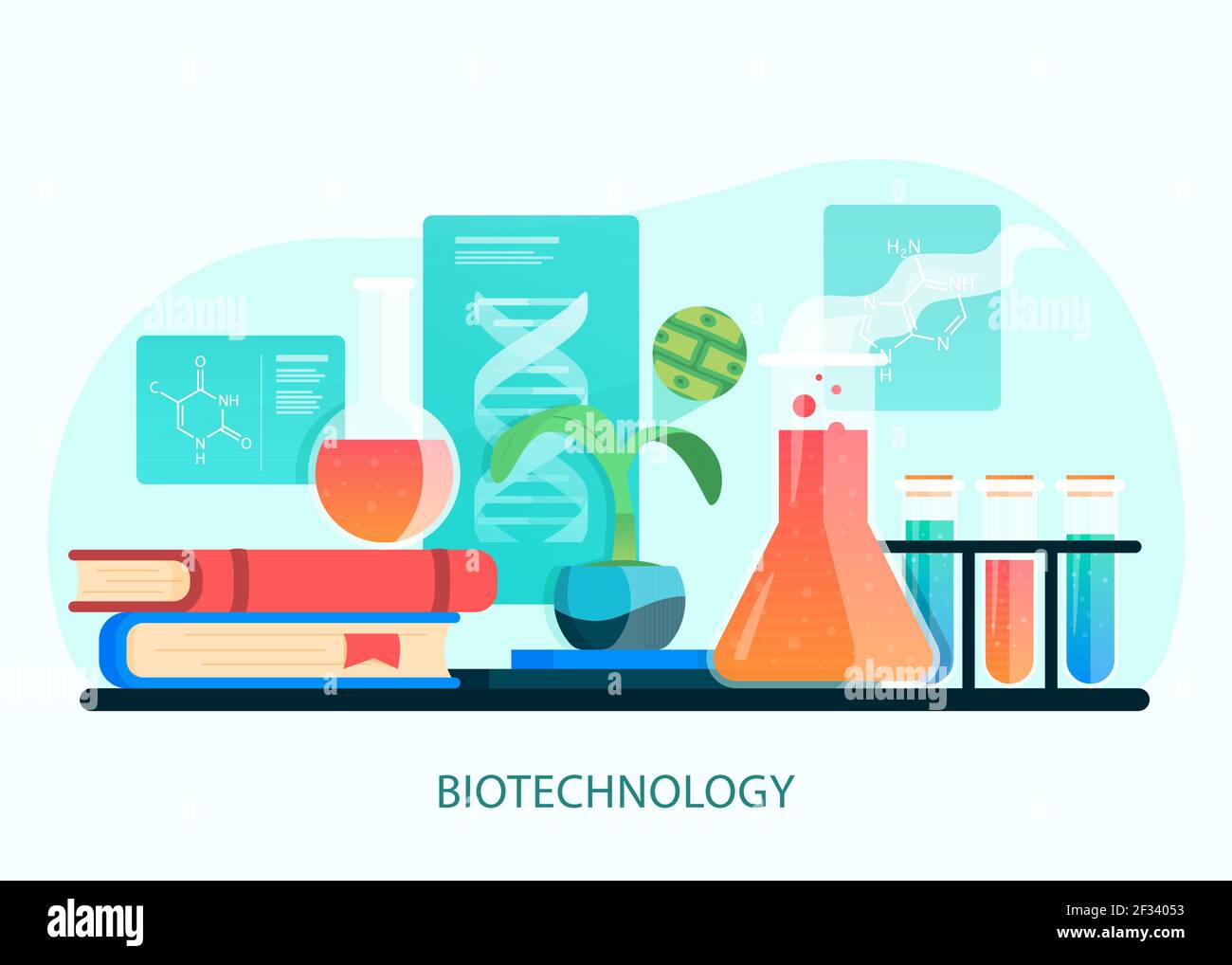 Gradient biotechnology illustration Vector illustration Stock Vector ...