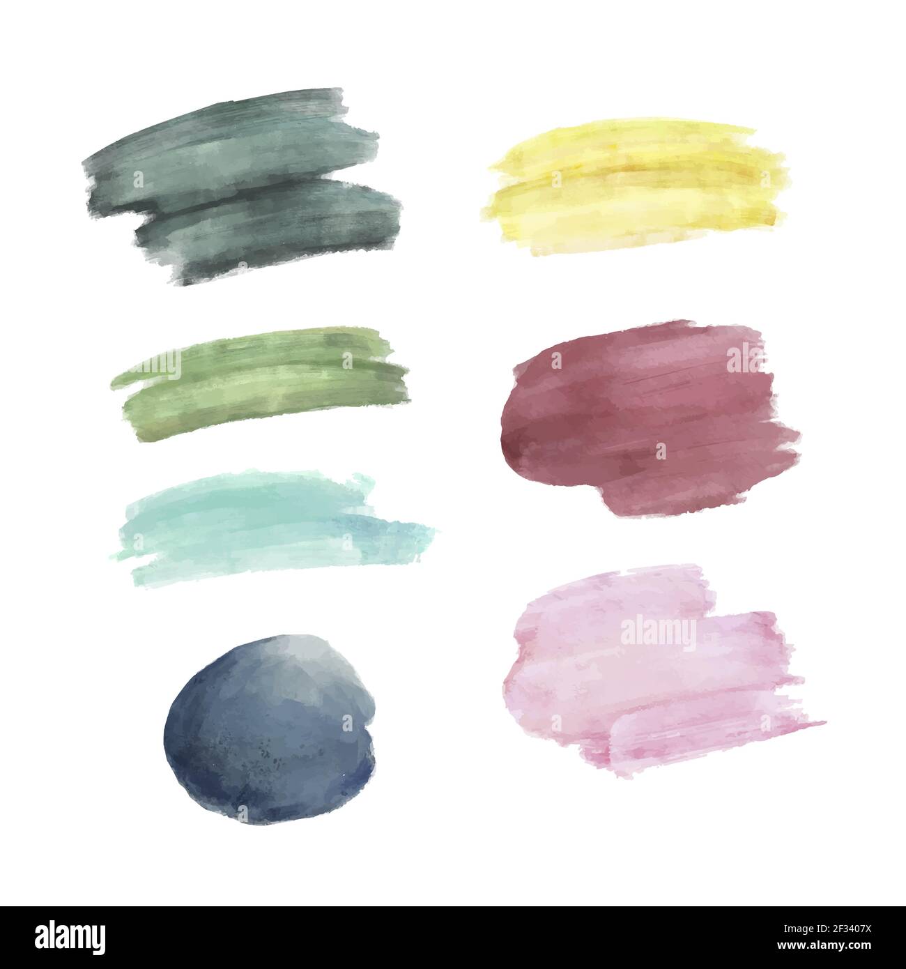 Hand painted watercolor stain collection Vector illustration Stock ...