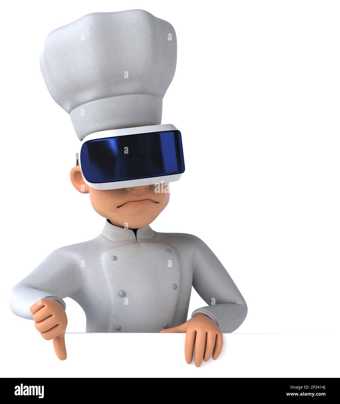 Fun 3D Illustration of a chef with a VR Helmet Stock Photo - Alamy