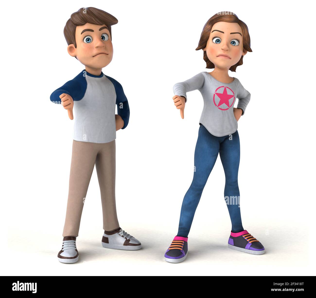 Fun 3D cartoon teenage kids Stock Photo - Alamy
