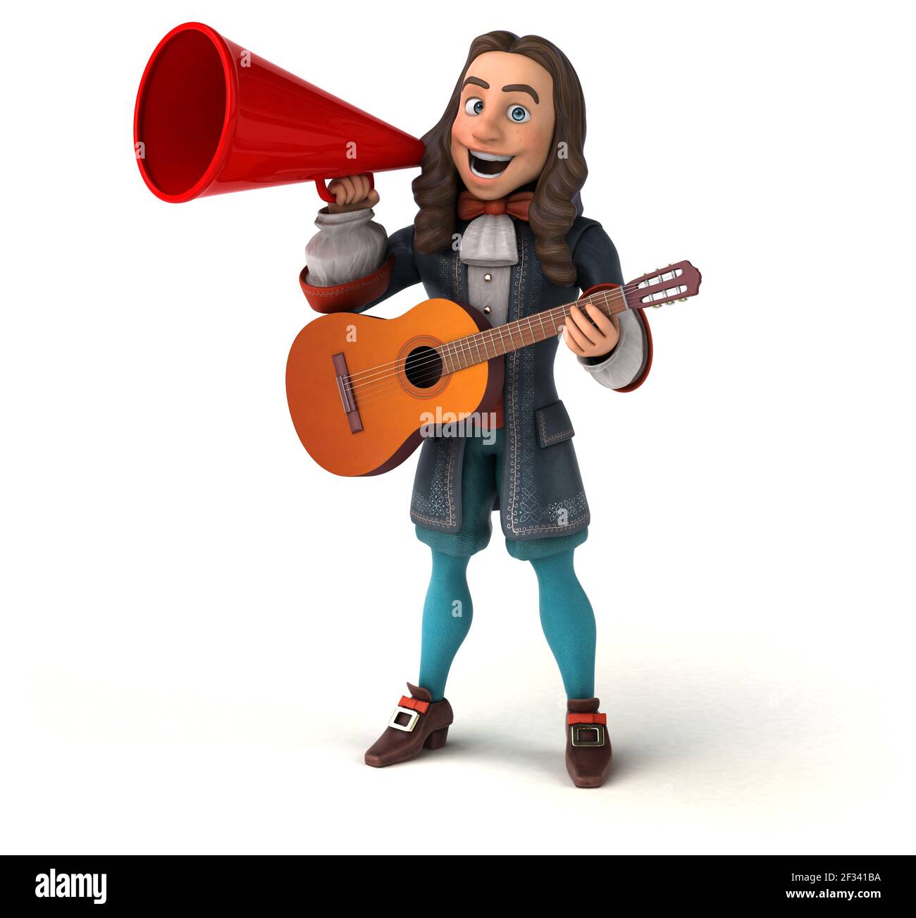 3D Illustration of a cartoon man in historical baroque costume Stock ...
