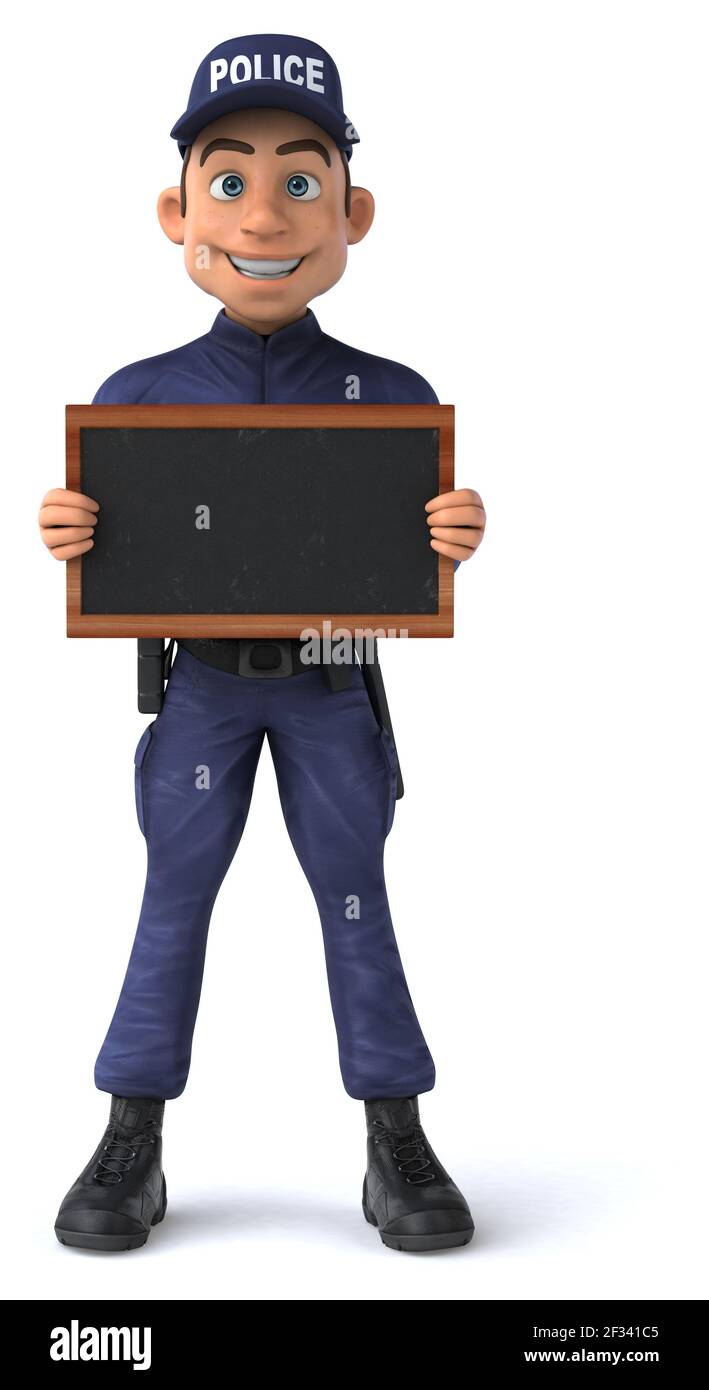 Fun 3D illustration of a cartoon Police Officer Stock Photo - Alamy