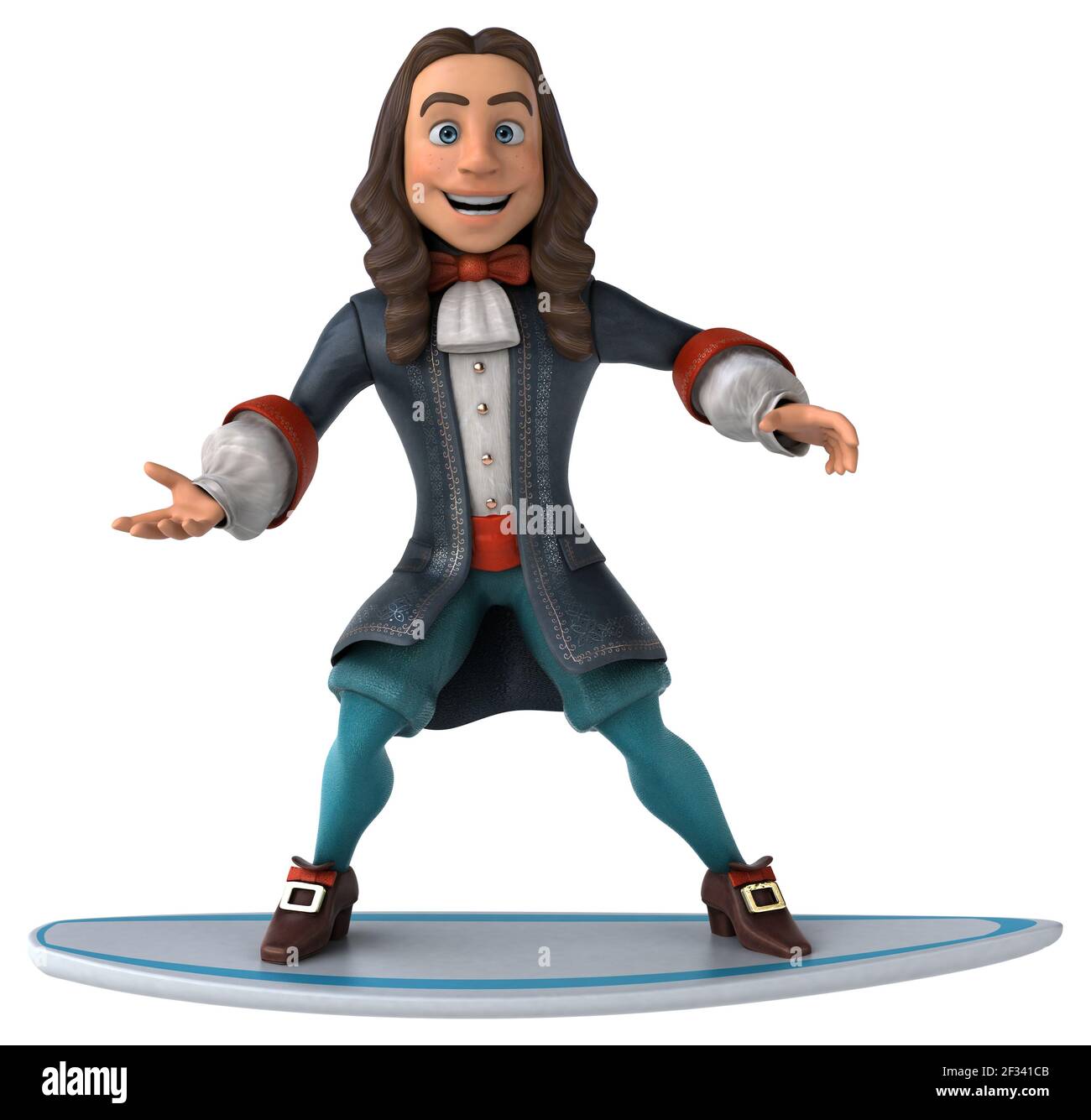 3D Illustration of a cartoon man in historical baroque costume Stock ...