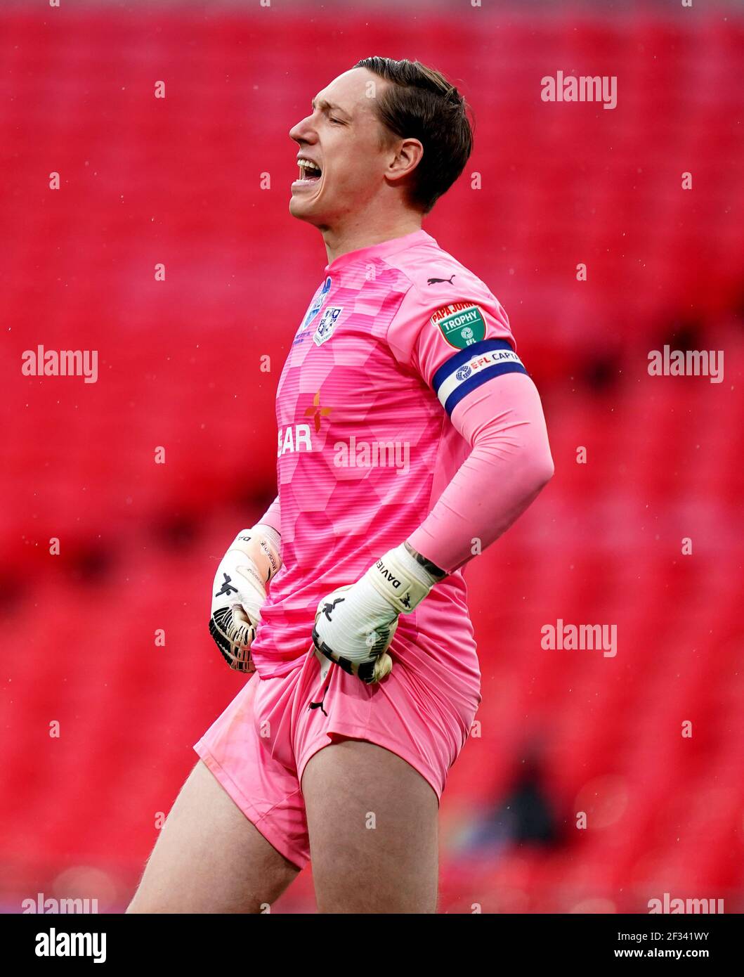 Tranmere Rovers' goalkeeper Scott Davies during the 2021 Papa John's ...