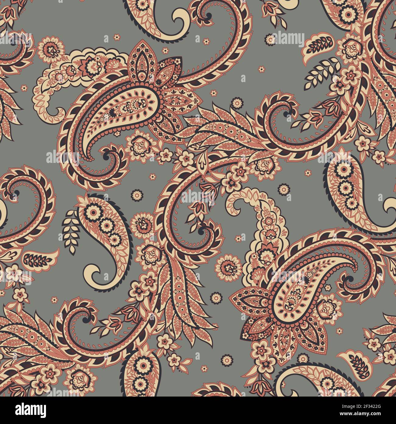 Paisley Floral oriental ethnic Pattern. Seamless Vector Ornament ...