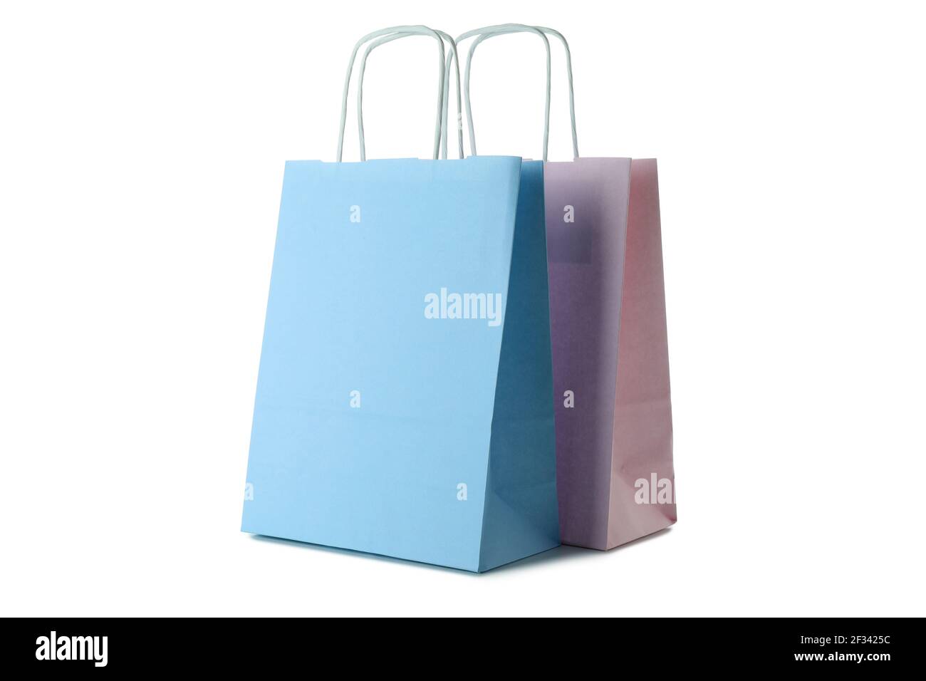 Colorful paper bags isolated on white background Stock Photo - Alamy