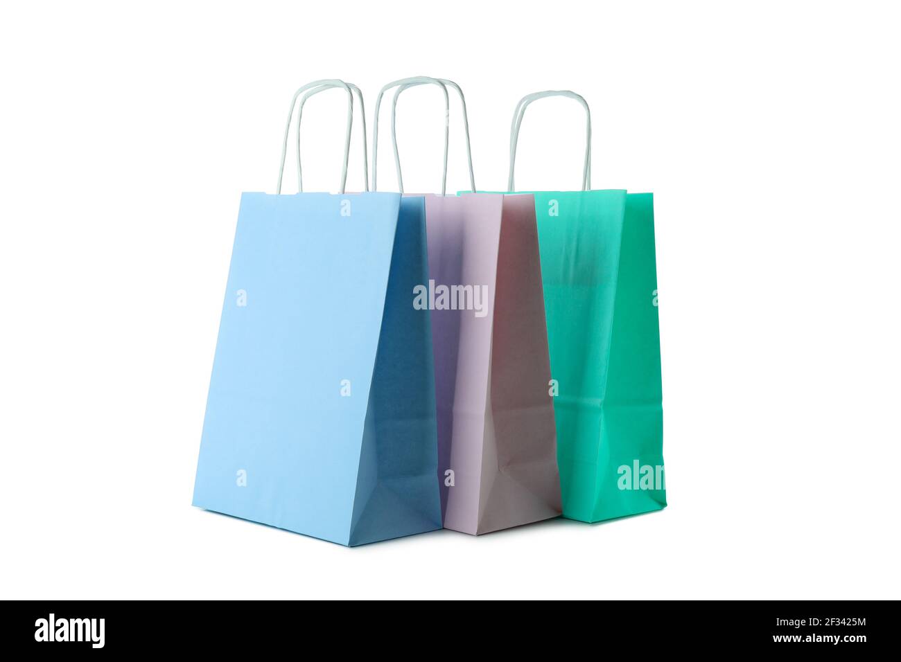 Colorful paper bags isolated on white background Stock Photo - Alamy