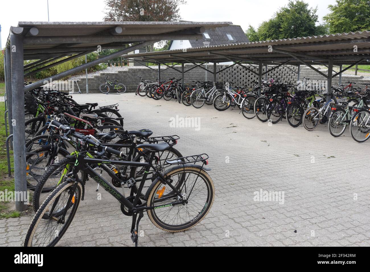 A bicycle parking space for students Stock Photo - Alamy
