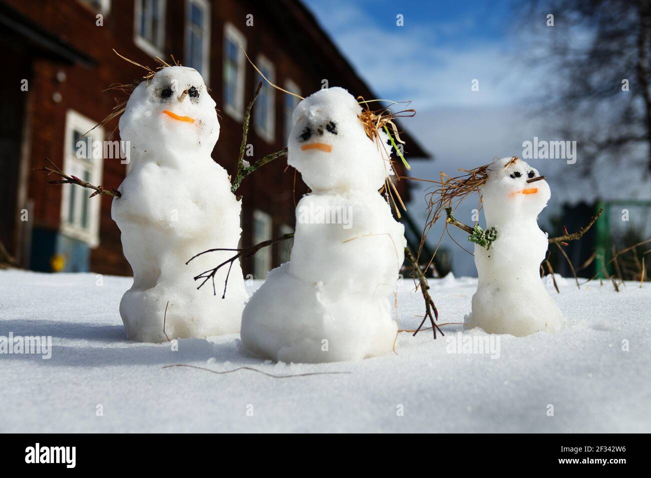 Real Snowman Family