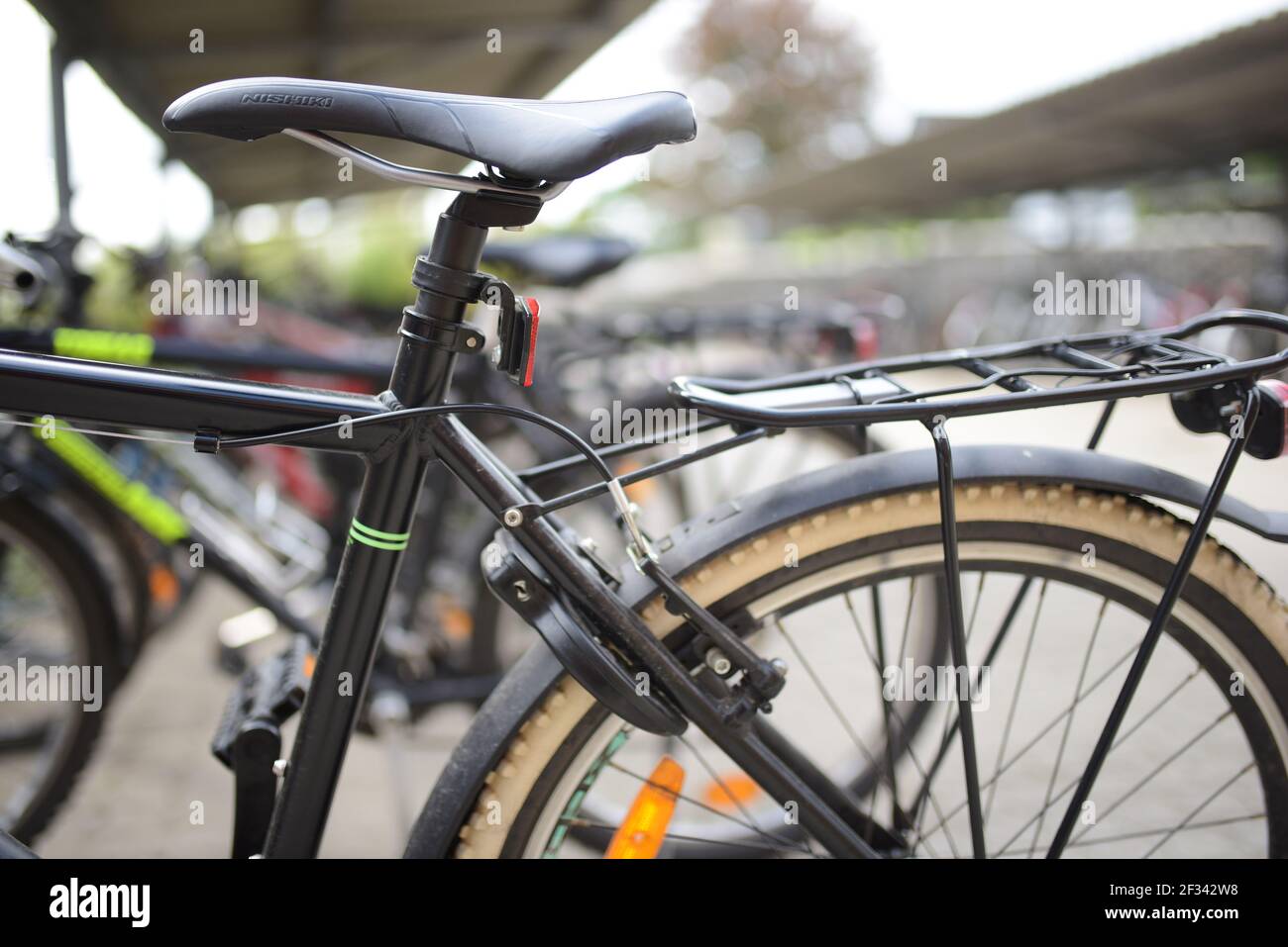 School bicycle rack hi-res stock photography and images - Alamy