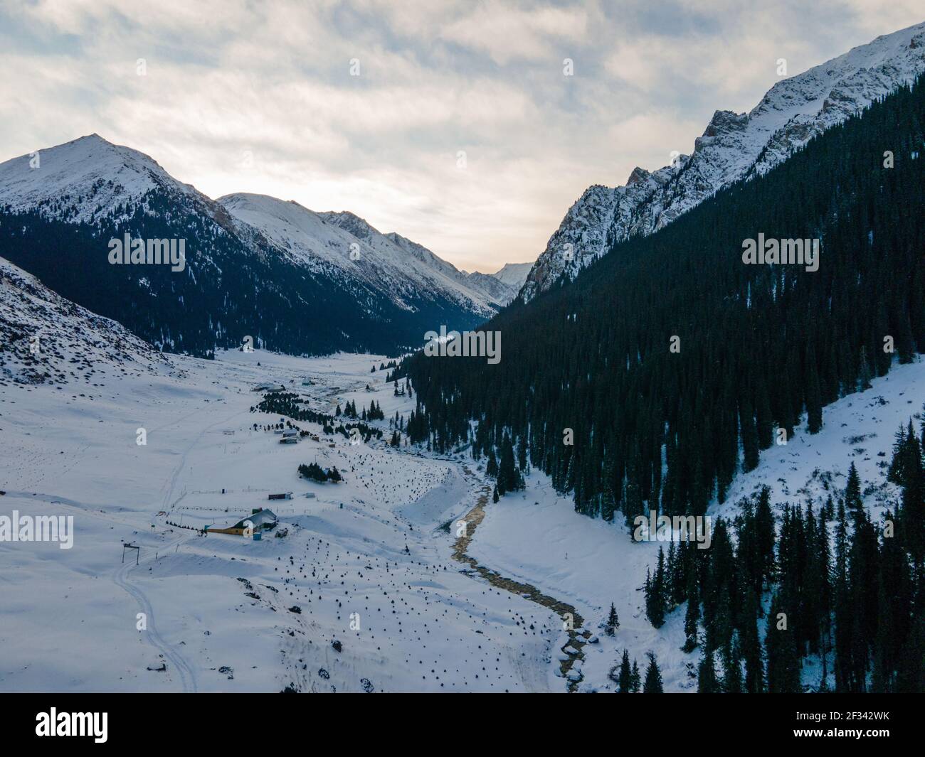 Winter near the Altyn Arashan Hot Springs in Kyrgyzstan's Issyk-Kol ...