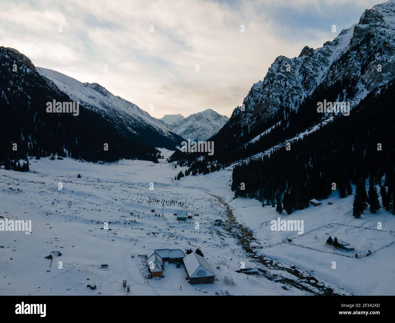 Winter near the Altyn Arashan Hot Springs in Kyrgyzstan's Issyk-Kol ...