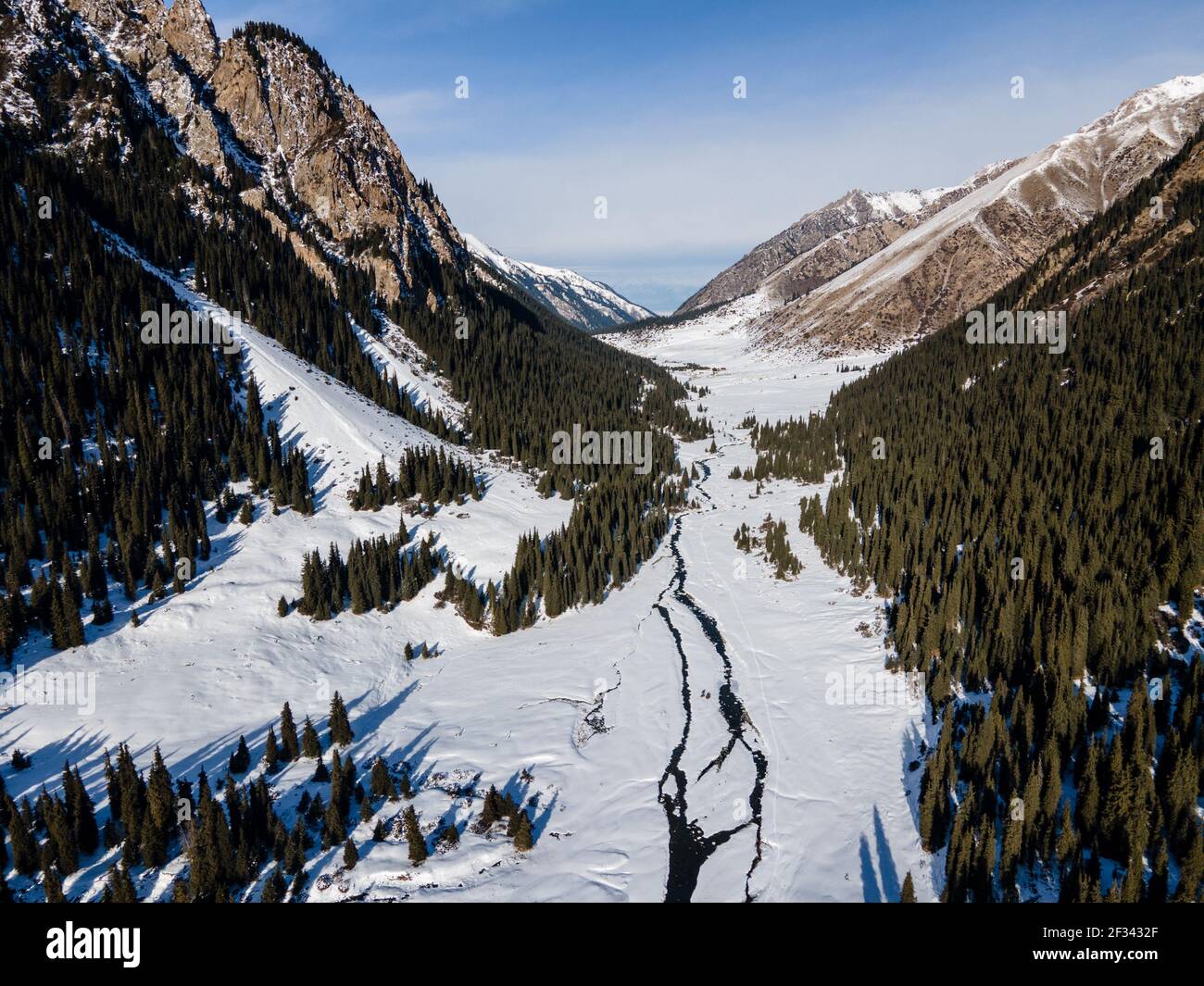 Winter near the Altyn Arashan Hot Springs in Kyrgyzstan's Issyk-Kol ...