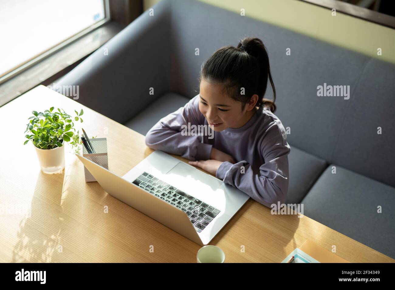Girl Using Video Call Stock Photo - Alamy