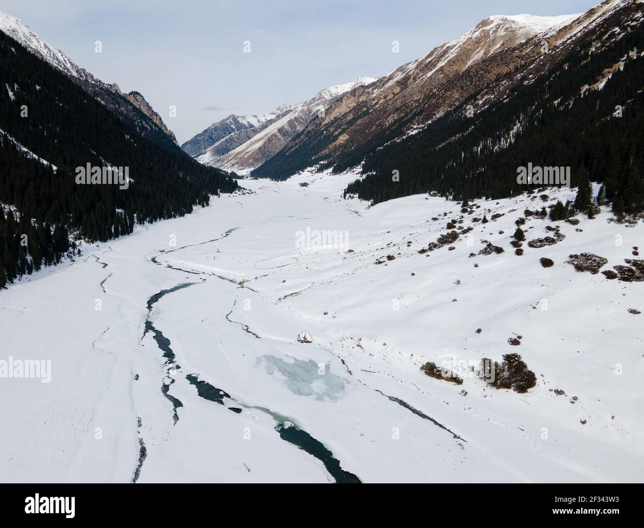Winter near the Altyn Arashan Hot Springs in Kyrgyzstan's Issyk-Kol ...