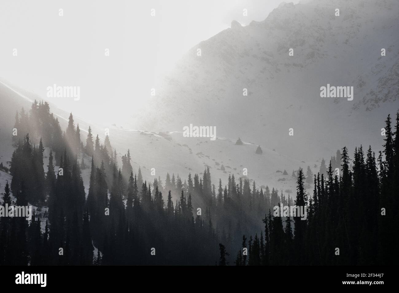 Winter near the Altyn Arashan Hot Springs in Kyrgyzstan's Issyk-Kol ...