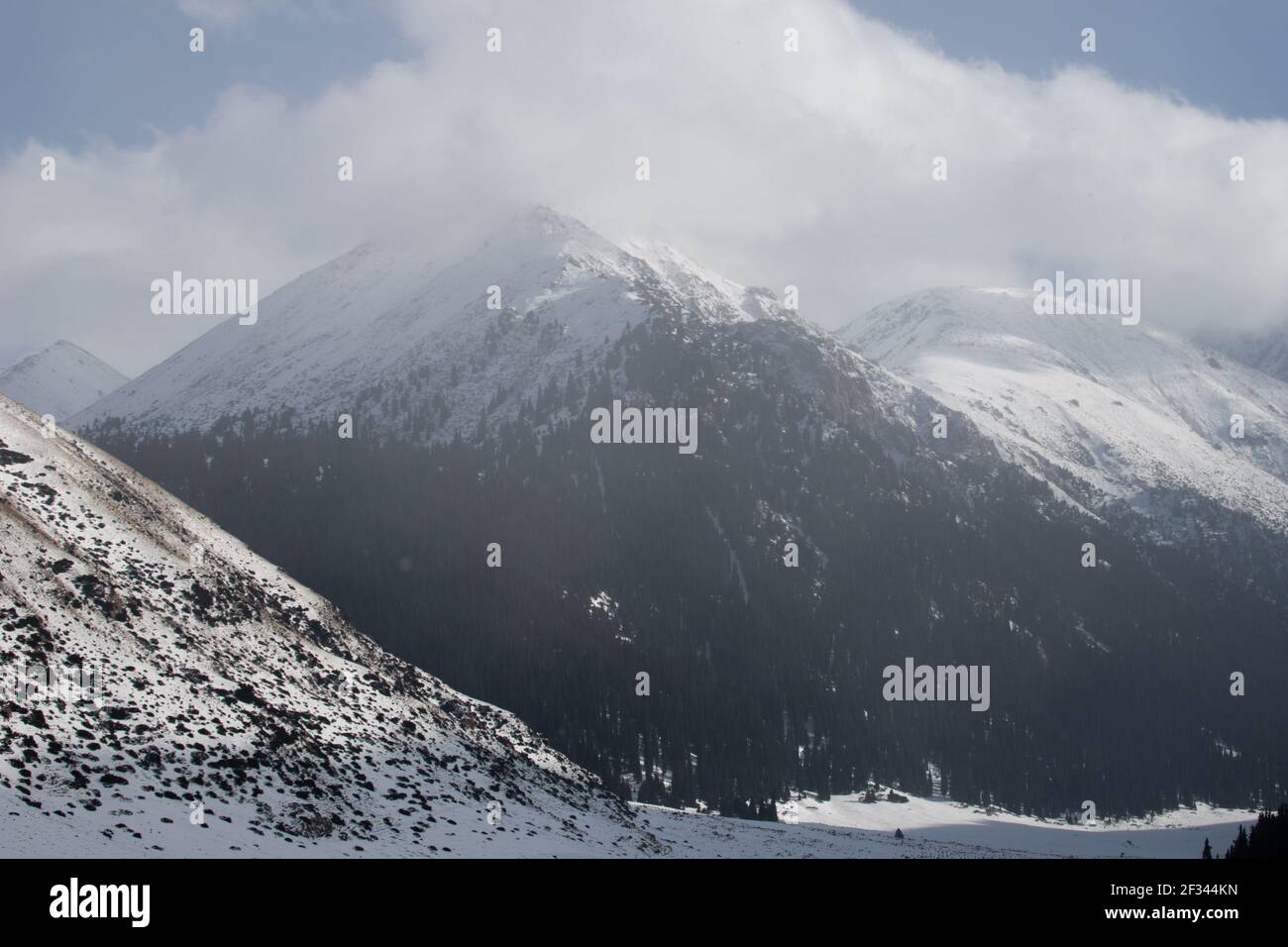 Winter near the Altyn Arashan Hot Springs in Kyrgyzstan's Issyk-Kol ...