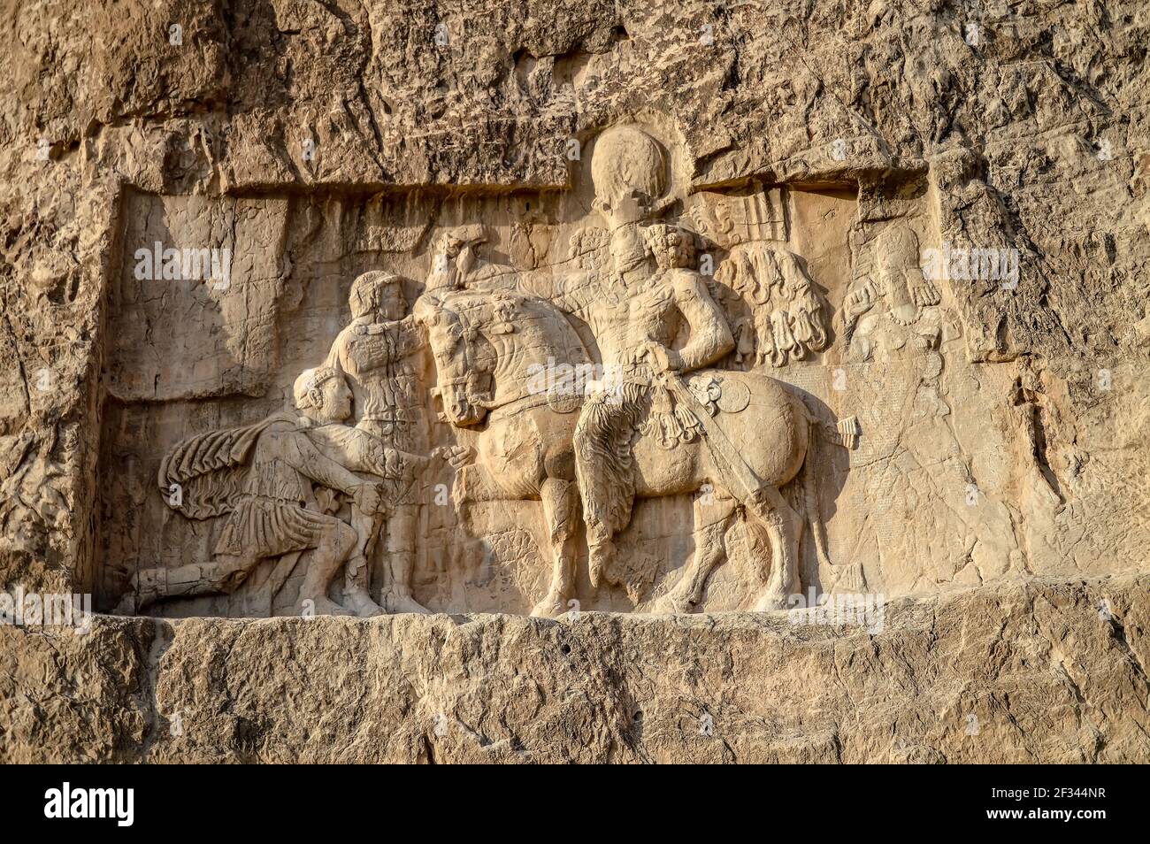 A relief depicting the triumph of Shapur the Great, the 2nd King of ...