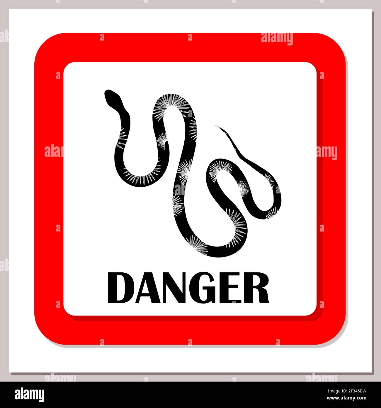 Danger. Snake. Warning sign. Beware of the snake. Vector illustration ...