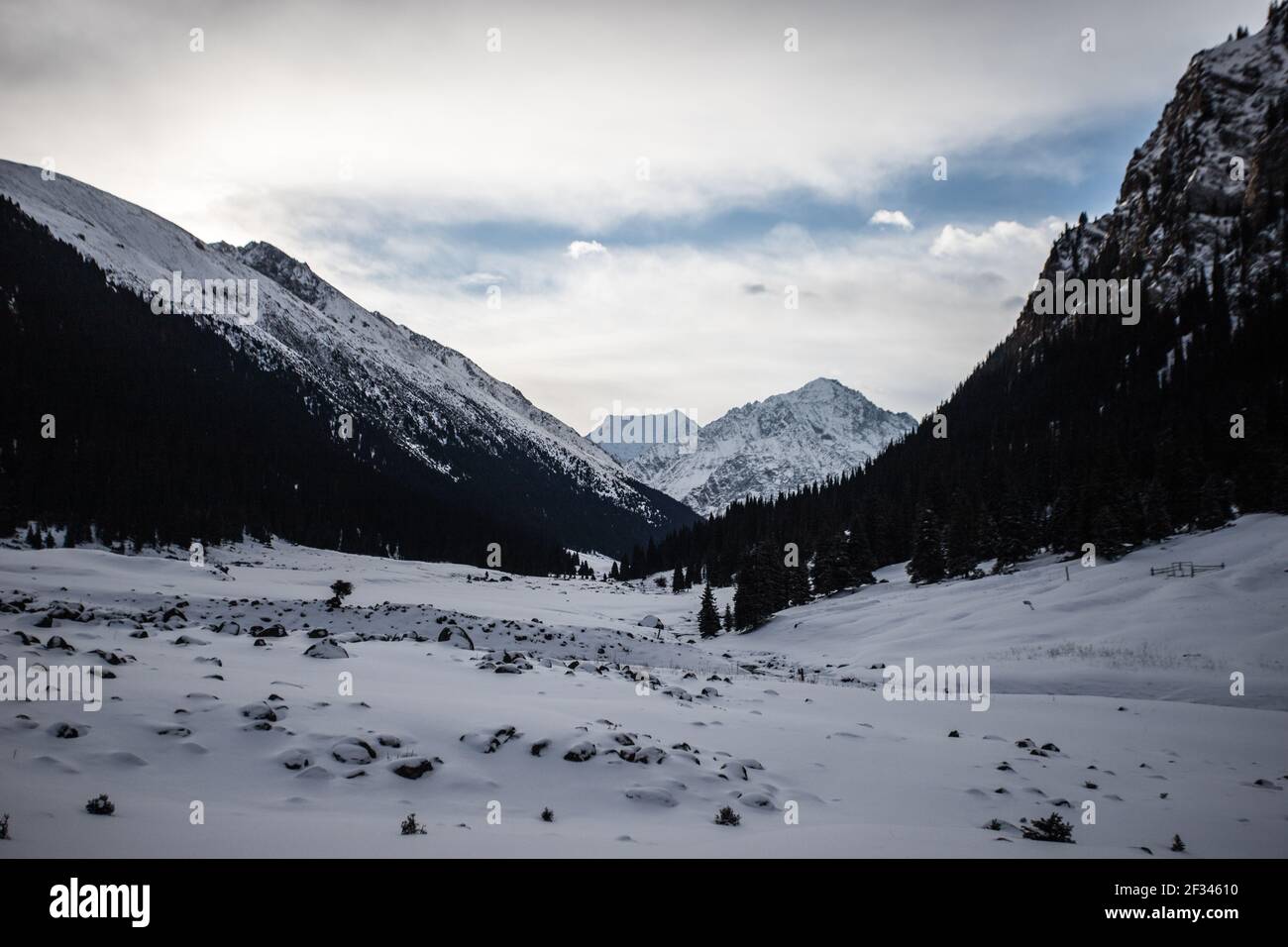 Winter near the Altyn Arashan Hot Springs in Kyrgyzstan's Issyk-Kol ...