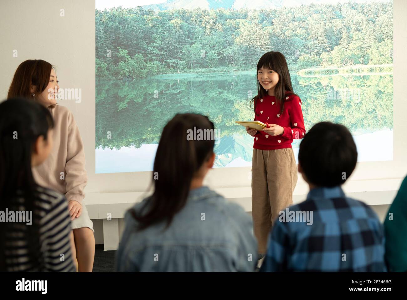 Child Giving Presentation Stock Photo - Alamy