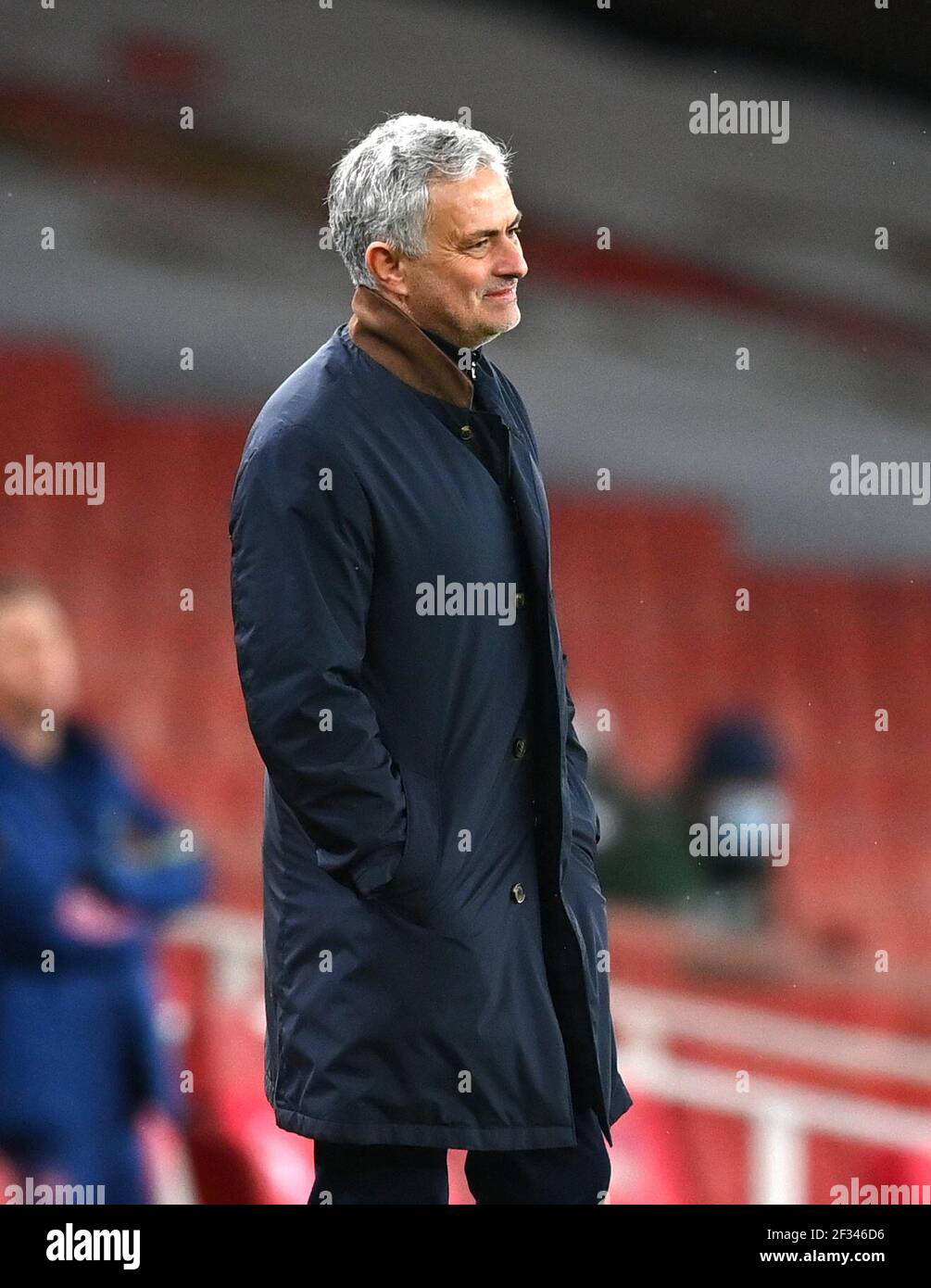 Tottenham Hotspur manager Jose Mourinho on the touchline during the ...
