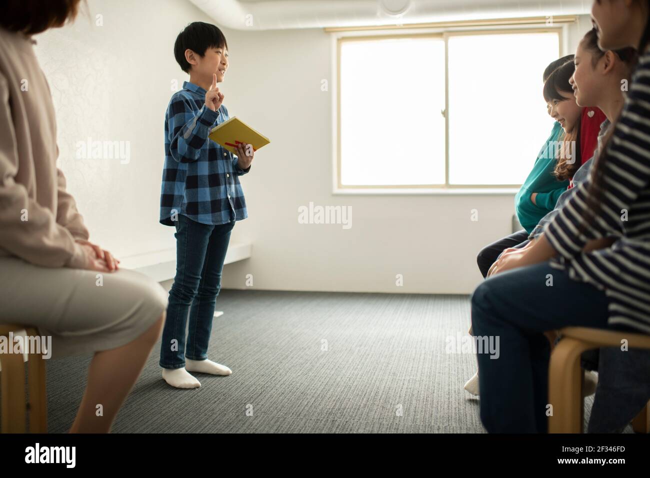 Child Giving Presentation Stock Photo - Alamy