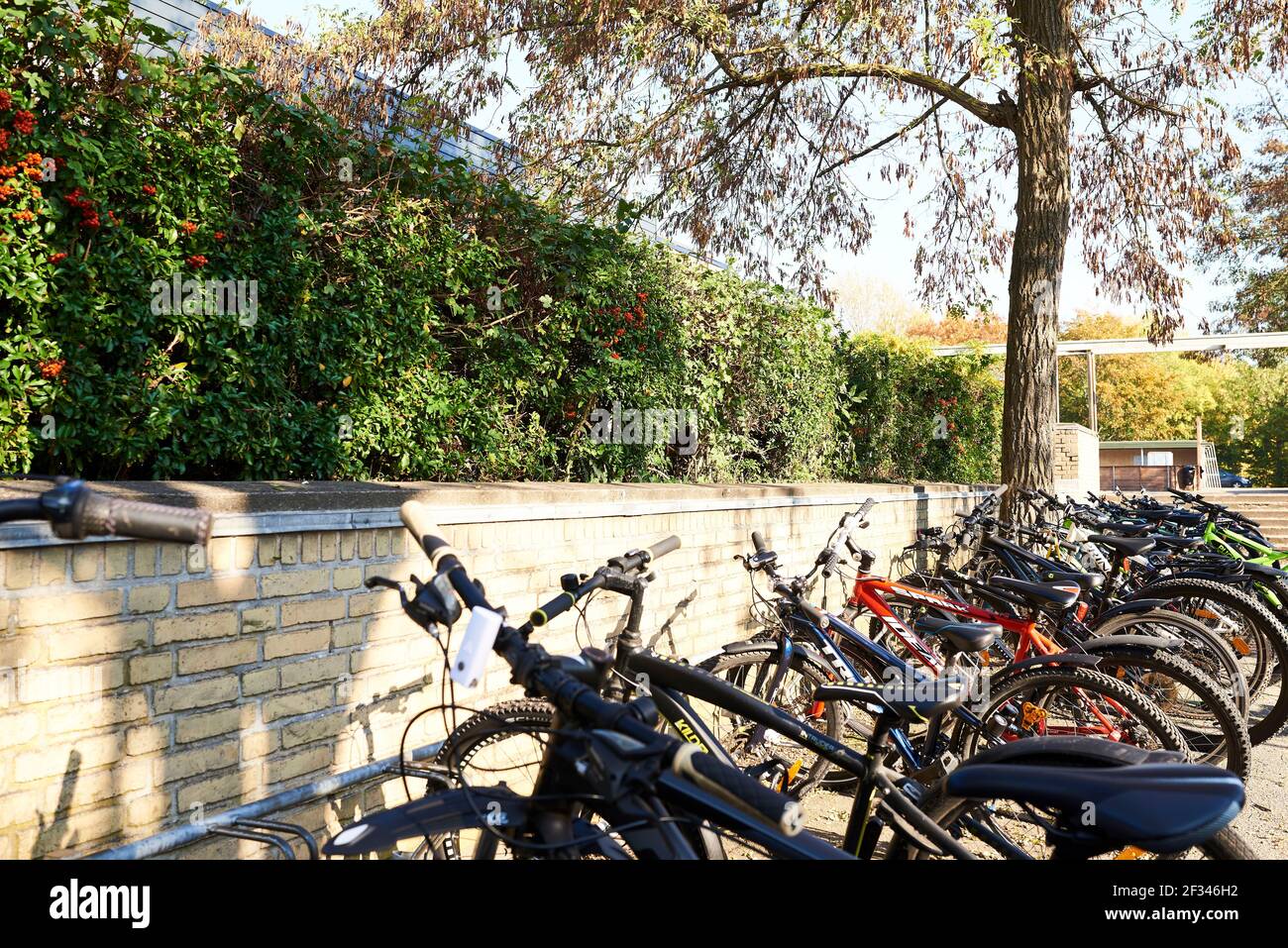 Bike rack at school hi-res stock photography and images - Alamy